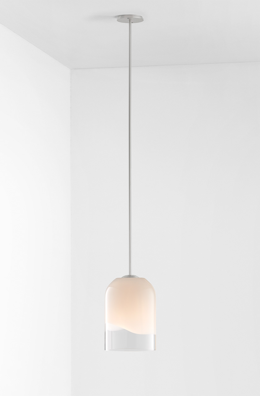 Large – Clear and White / Satin Nickel